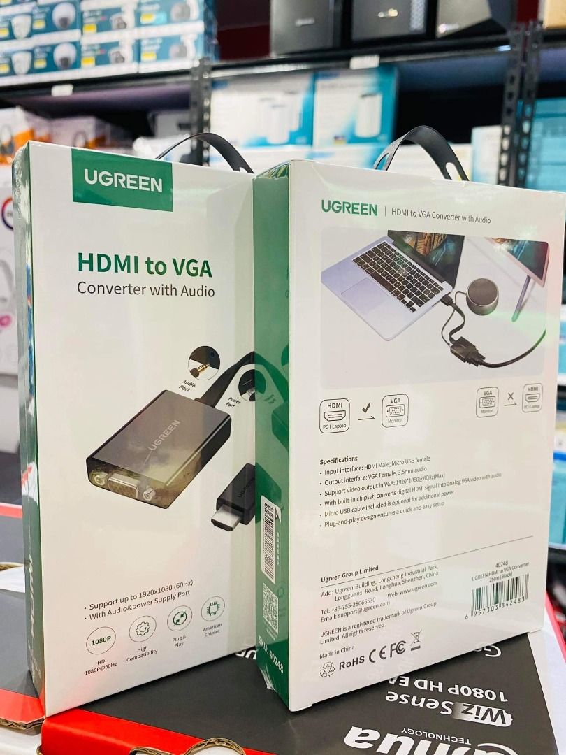 UGREEN HDMI to VGA Converter with 3.5mm Audio Port MM103 40248, Computers & Tech, Parts ...