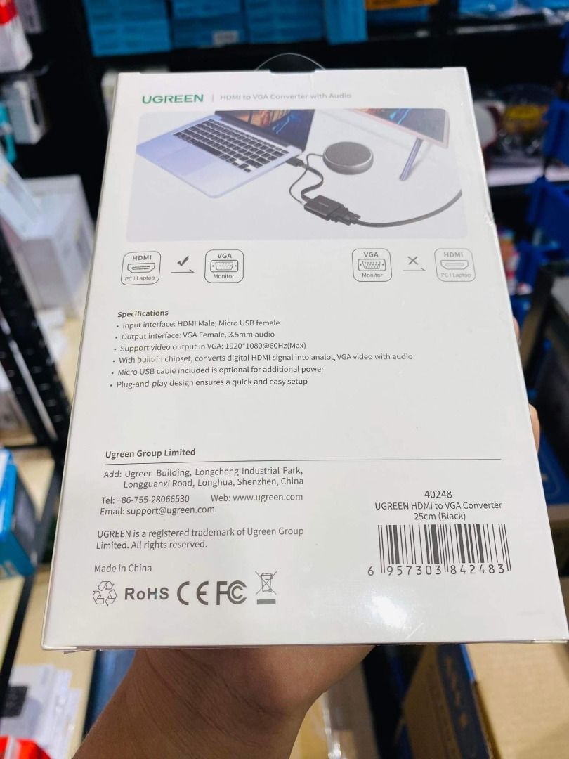 UGREEN HDMI to VGA Converter with 3.5mm Audio Port MM103 40248, Computers & Tech, Parts ...