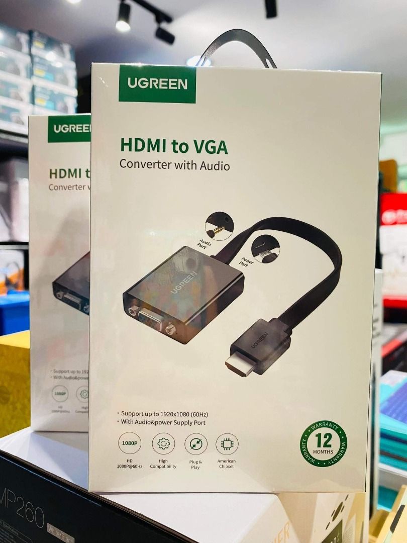 UGREEN HDMI to VGA Converter with 3.5mm Audio Port MM103 40248, Computers & Tech, Parts ...