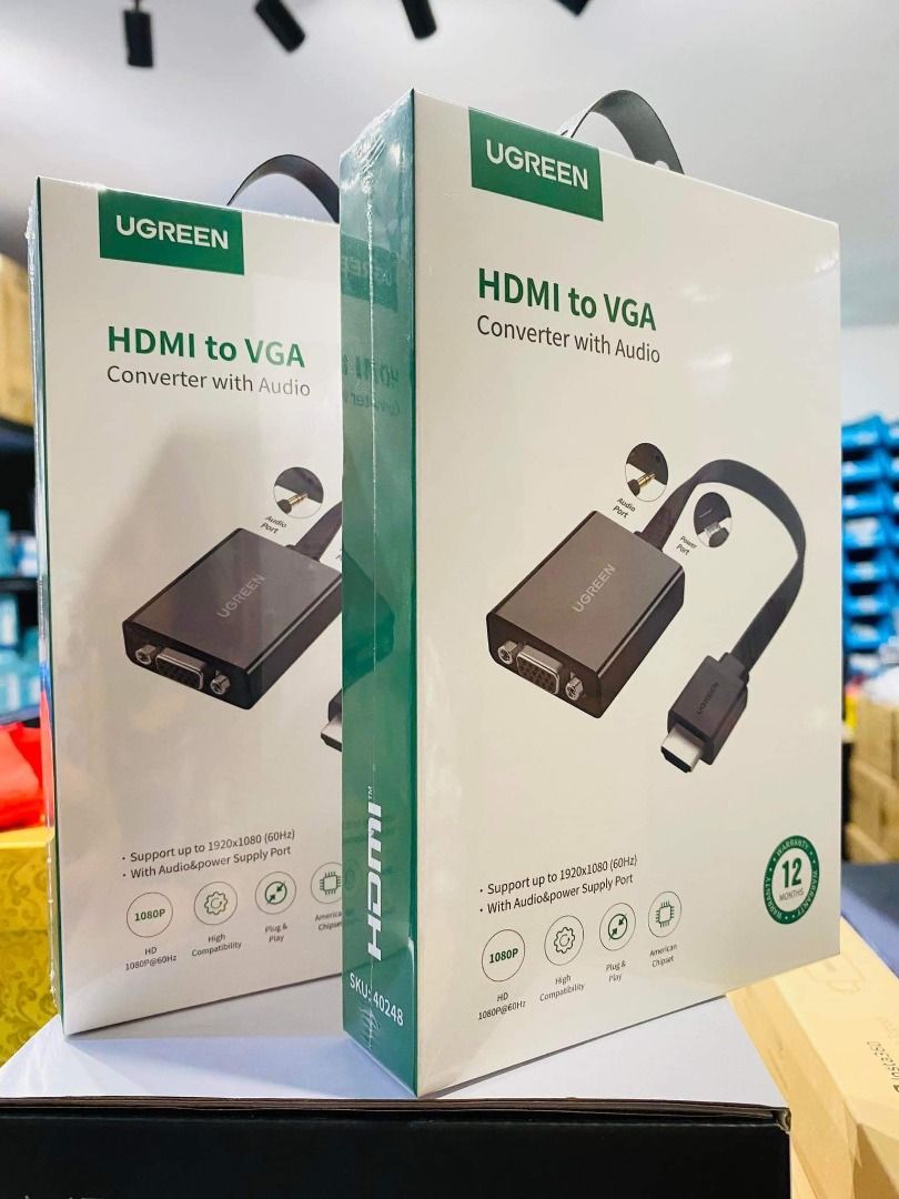 UGREEN HDMI to VGA Converter with 3.5mm Audio Port MM103 40248, Computers & Tech, Parts ...