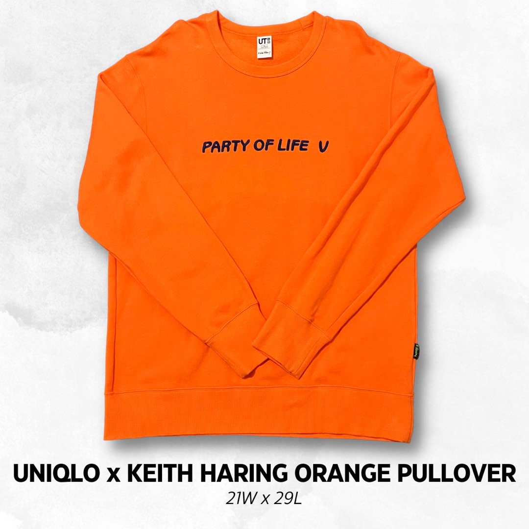 Uniqlo x Keith Haring Orange Pullover on Carousell