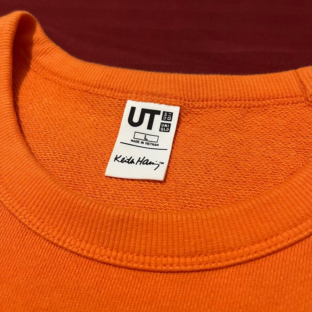 Uniqlo x Keith Haring Orange Pullover on Carousell