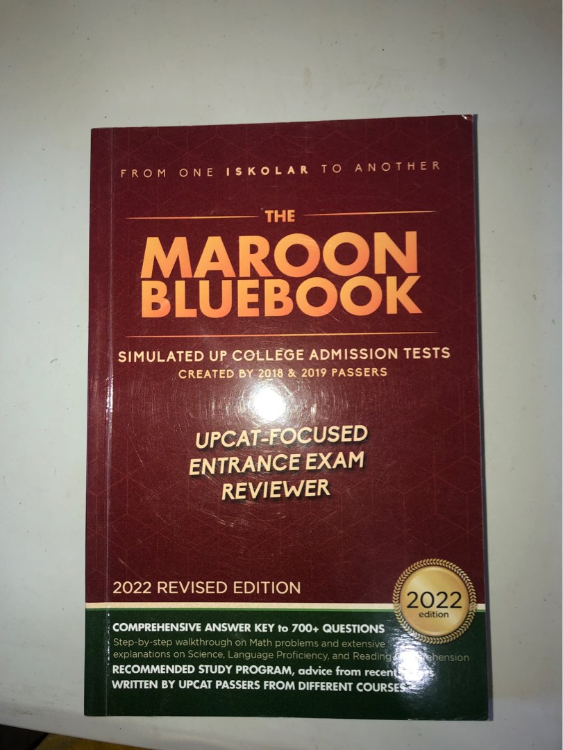 UPCAT Maroon Bluebook, Hobbies & Toys, Books & Magazines, Assessment ...