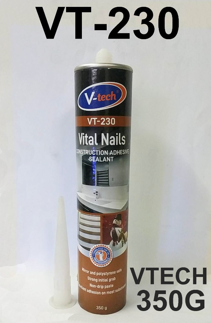 V-TECH VT-230 VITAL NAILS CONSTRUCTION ADHESIVE SEALANT 350 GRAMS NO ...