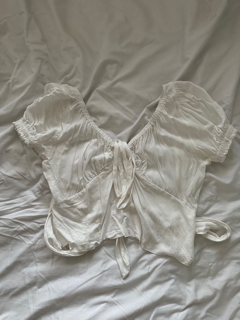 white backless top, Women's Fashion, Tops, Blouses on Carousell