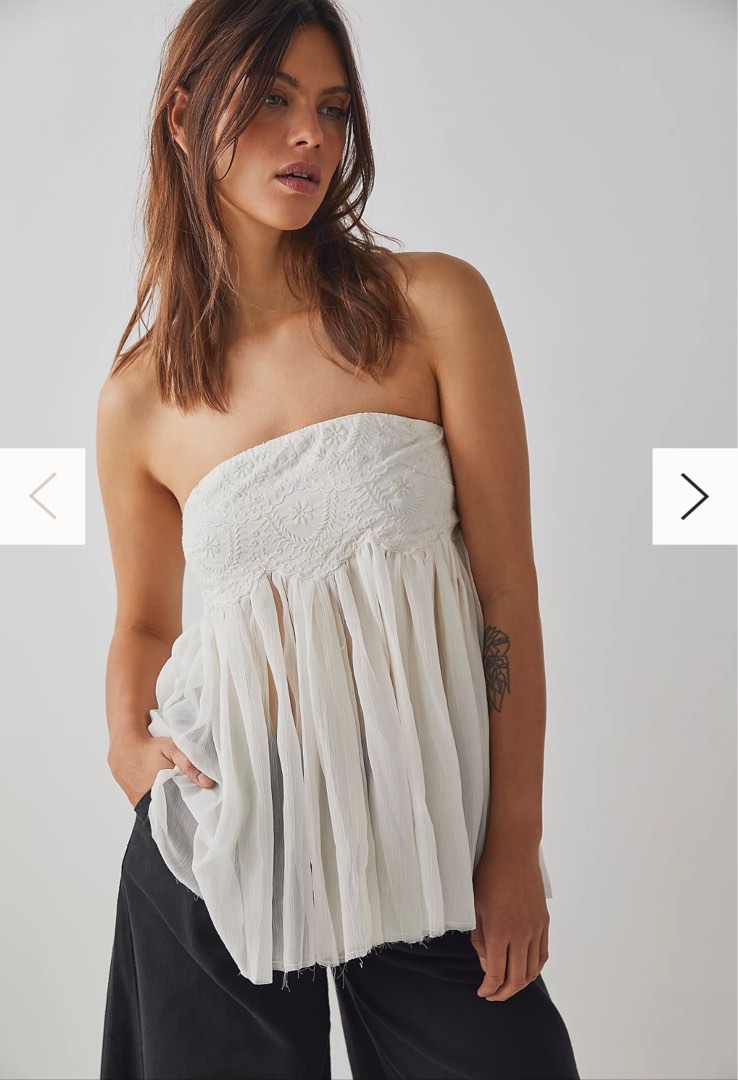 White Tube Top, Women's Fashion, Tops, Blouses on Carousell