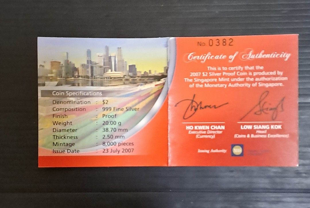 2007 singapore $2, NDP color silver proof coin, Hobbies & Toys ...