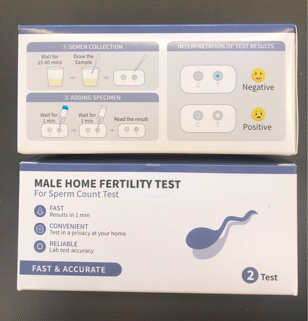 2 sets/box of Male Fertility Tests - DIY Sperm Test Sperm Count Home ...