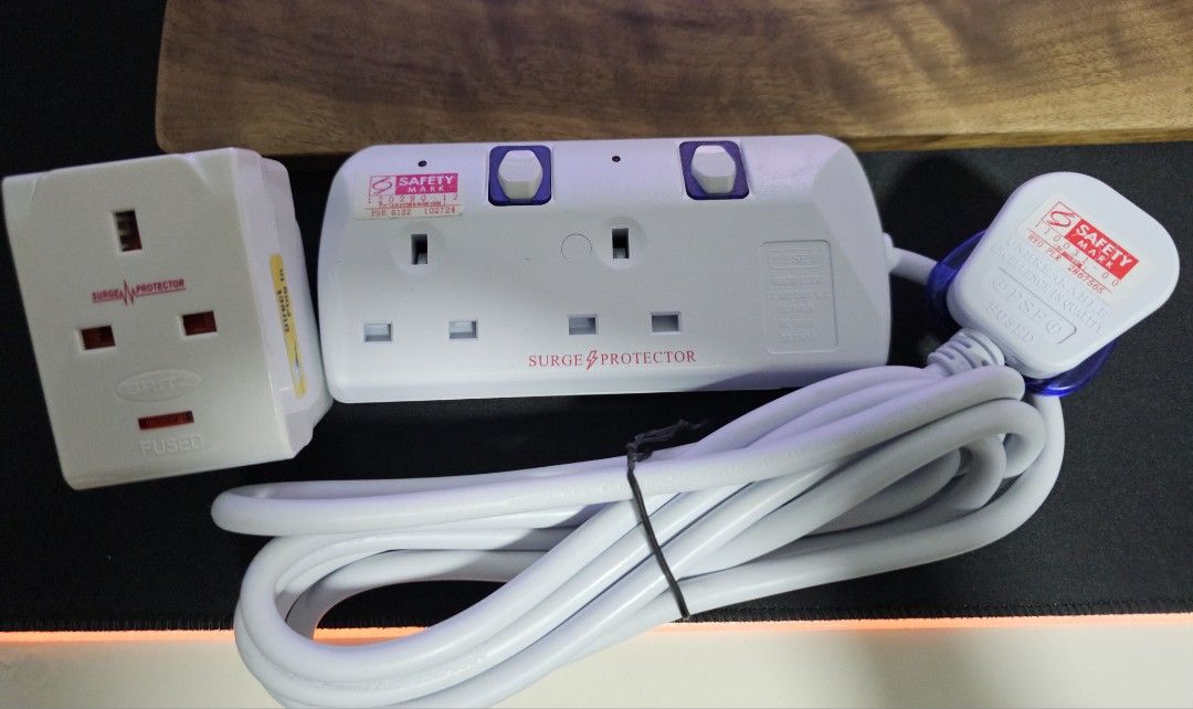 2 Way Extension Socket Cable Safety Mark 2M, TV & Home Appliances ...