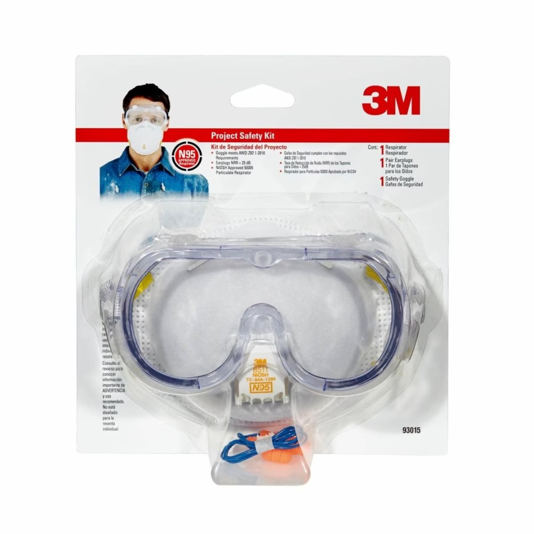 3 PC SET 3M Goggles, Mask and Ear Plugs Set Project Safety Kit ...