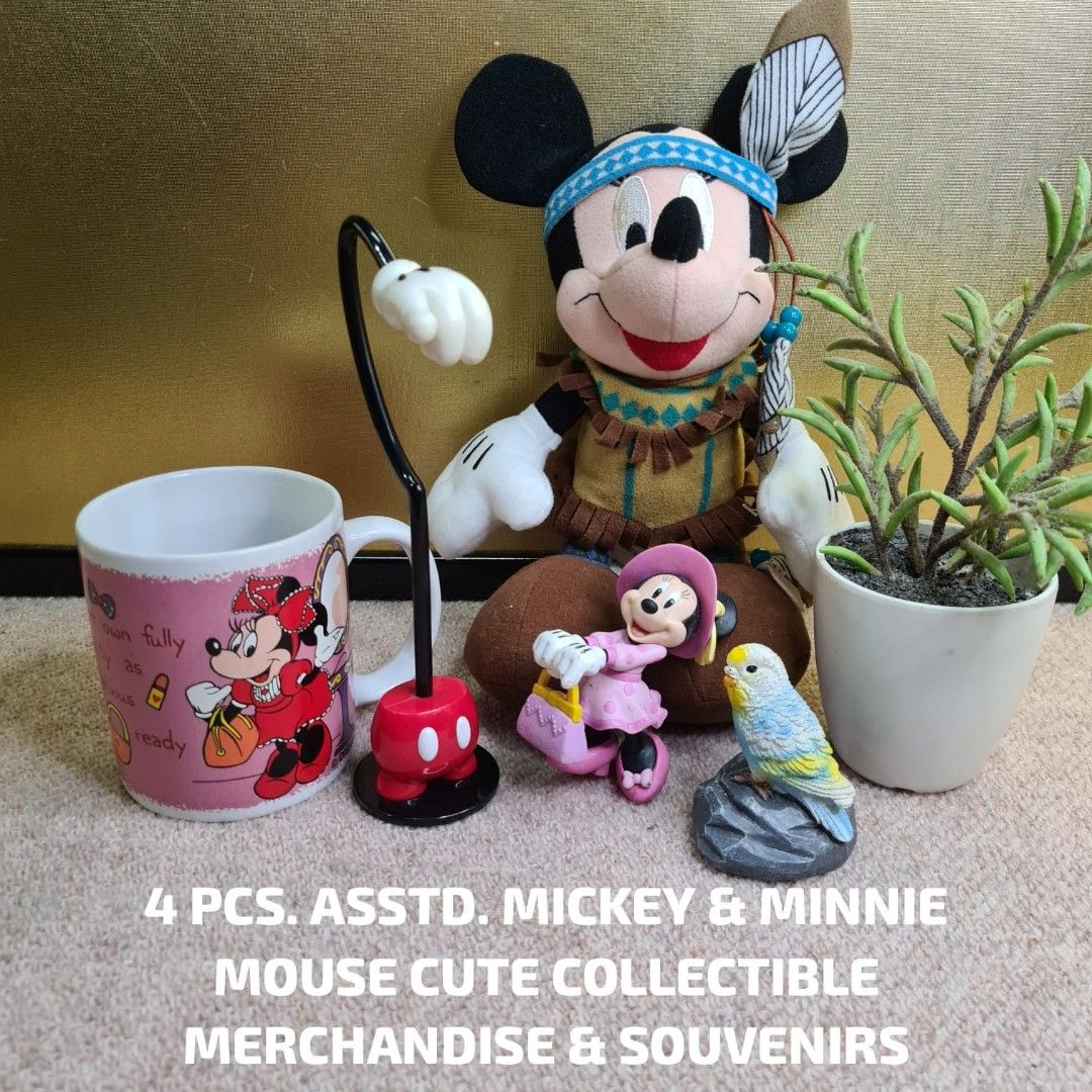 4 PCS. ASSTD. MICKEY & MINNIE MOUSE CUTE COLLECTIBLE MERCHANDISE ...