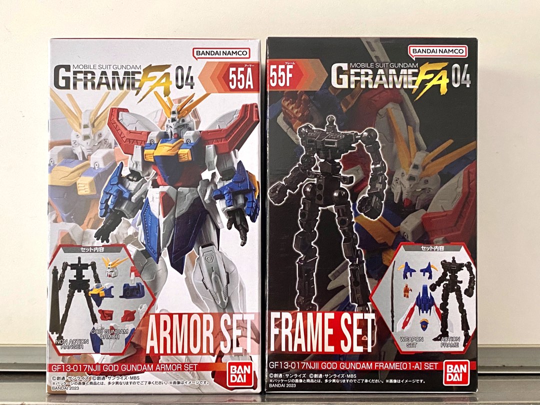 全新 G Frame FA 04 No. 55A & 55F God Gundam 一 set 兩盒, 興趣及遊戲, 玩具 & 遊戲類 ...