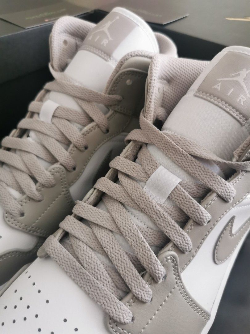Air Jordan 1 Mid Linen, Men's Fashion, Footwear, Sneakers on Carousell