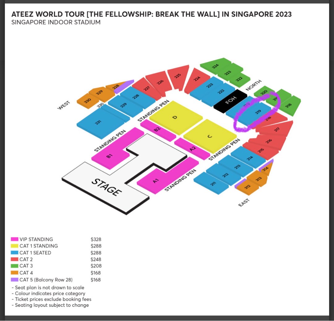 ATEEZ CAT 1 Seated (Front View) Concert Ticket, Tickets & Vouchers, Event Tickets on Carousell
