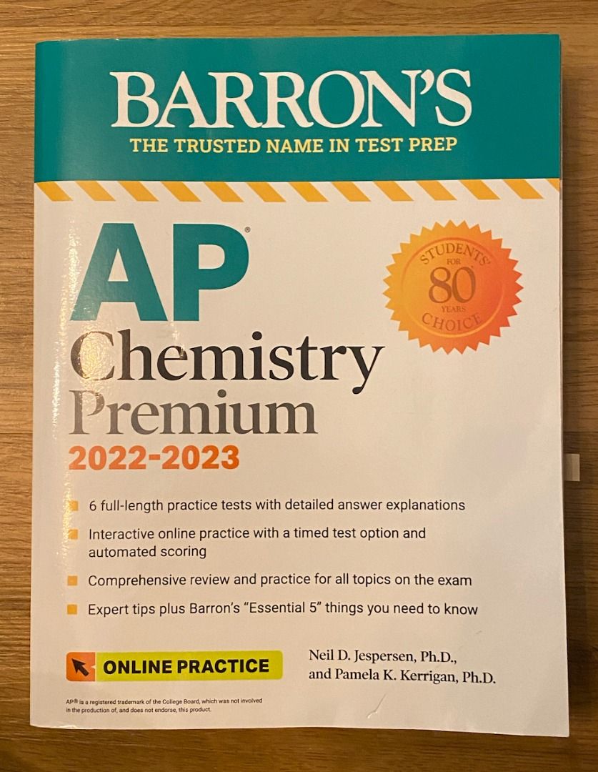 BARRON'S AP Chemistry Premium 6th Full Length Practice Tests, Hobbies ...
