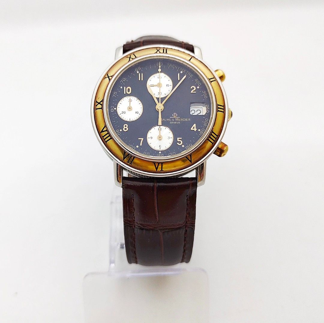Baume & Mercier Baumatic Reverse Panda Dial 18K Gold Bezel on Carousell