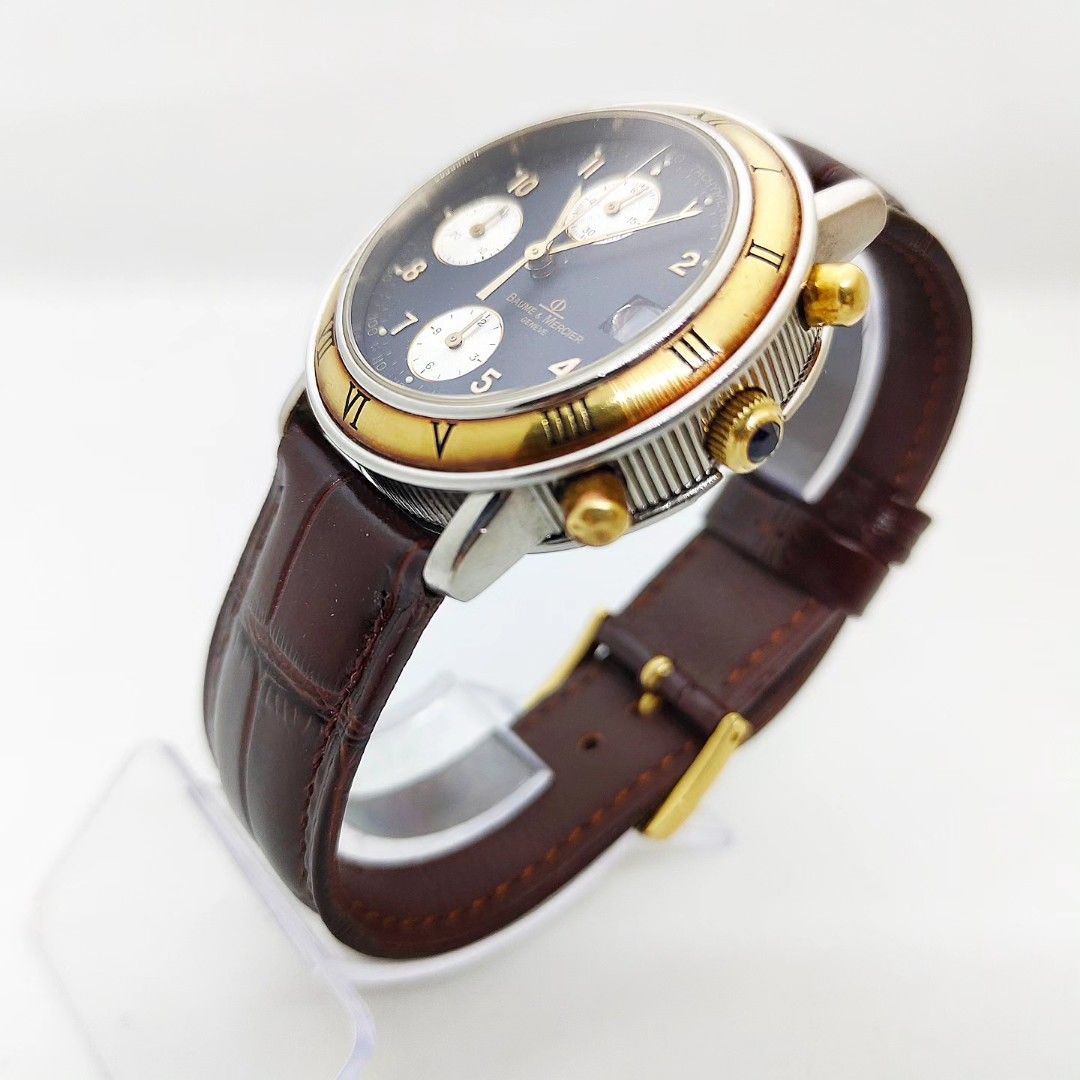 Baume & Mercier Baumatic Reverse Panda Dial 18K Gold Bezel on Carousell