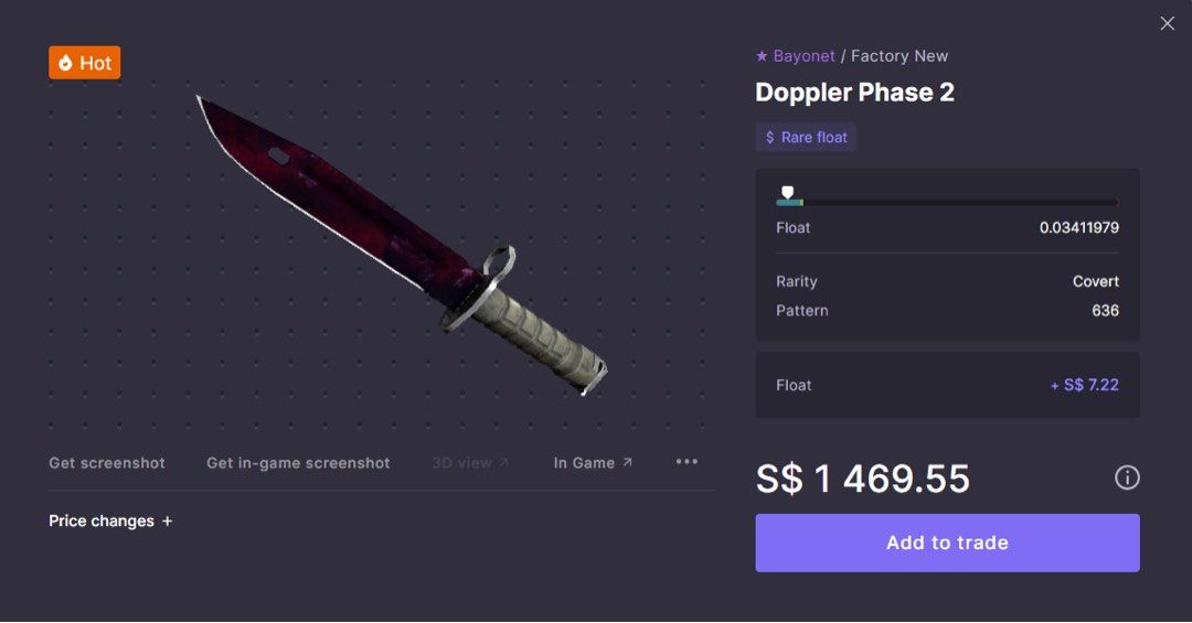 Csgo Bayonet Doppler Phase 2, Video Gaming, Gaming Accessories, In-Game ...