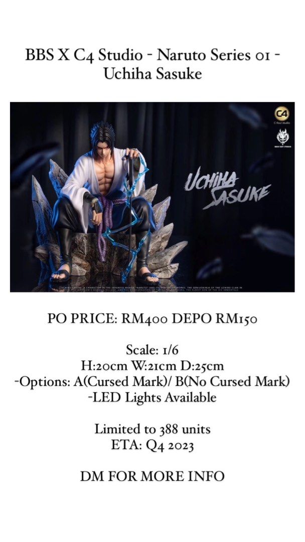 BBS X C4 Studio - Uchiha Sasuke, Hobbies & Toys, Toys & Games on Carousell