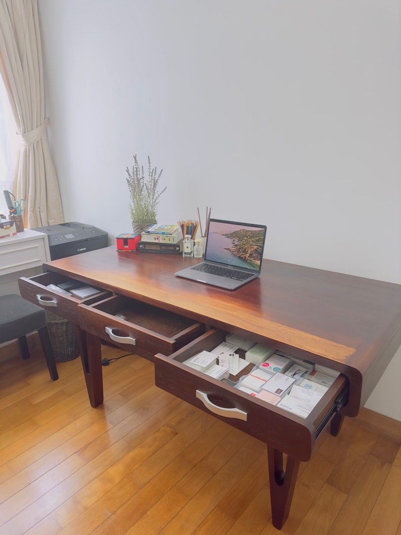 Beautiful TEAK office table, Furniture & Home Living, Furniture, Tables ...