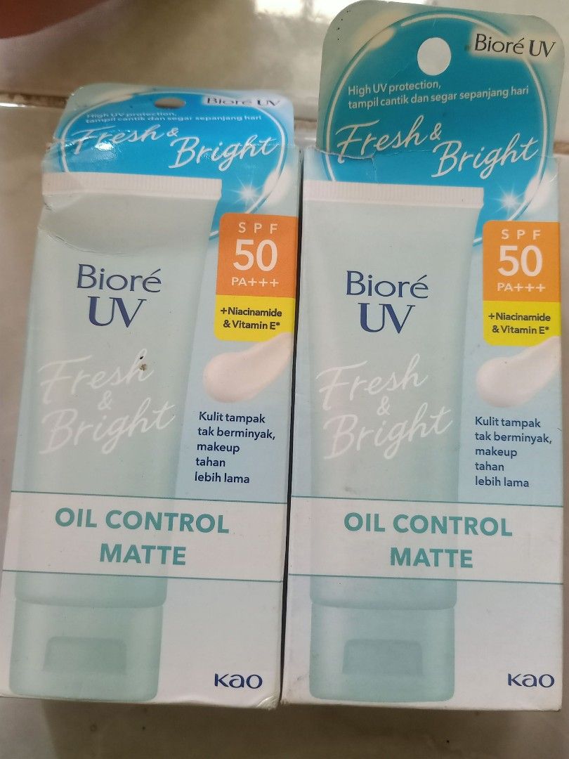 Biore UV Fresh & Bright SPF 50, Kesehatan & Kecantikan, Kulit, Sabun ...