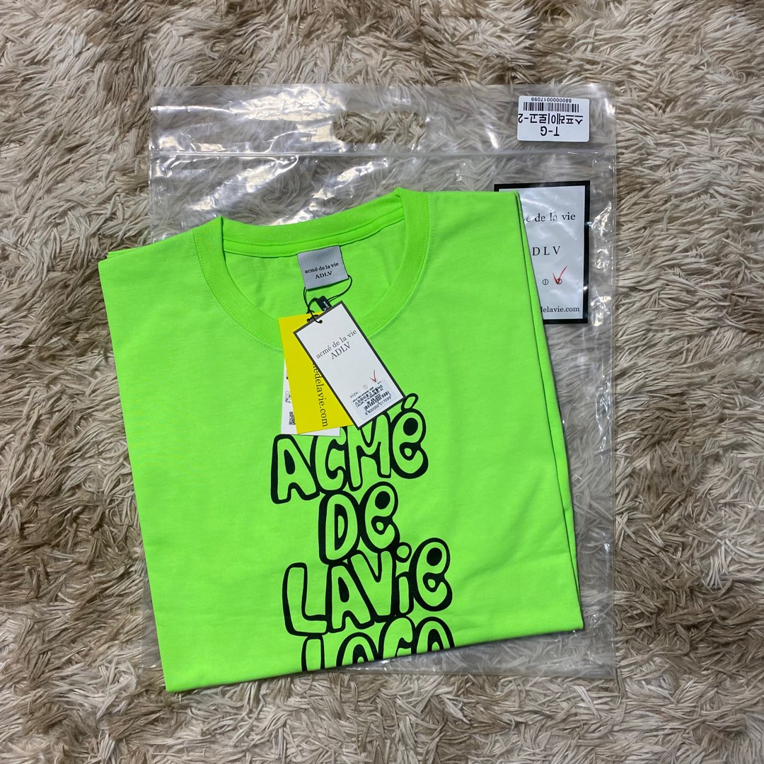 [Brandnew] Acme De La Vie (ADLV) — Green Neon Spray Logo Shirt on Carousell