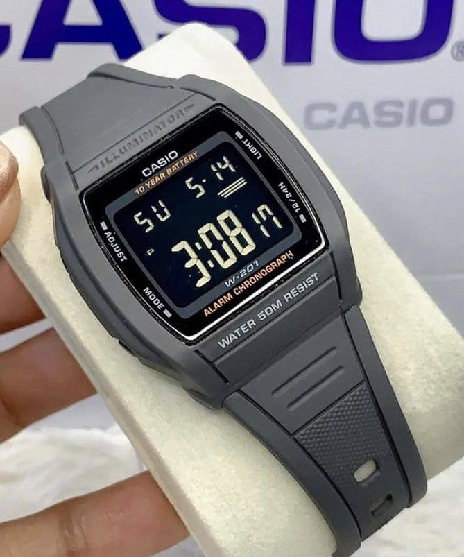 Casio Illuminator W-201-1B Digital Quartz Watch W201-1B Gray W201 Brand ...