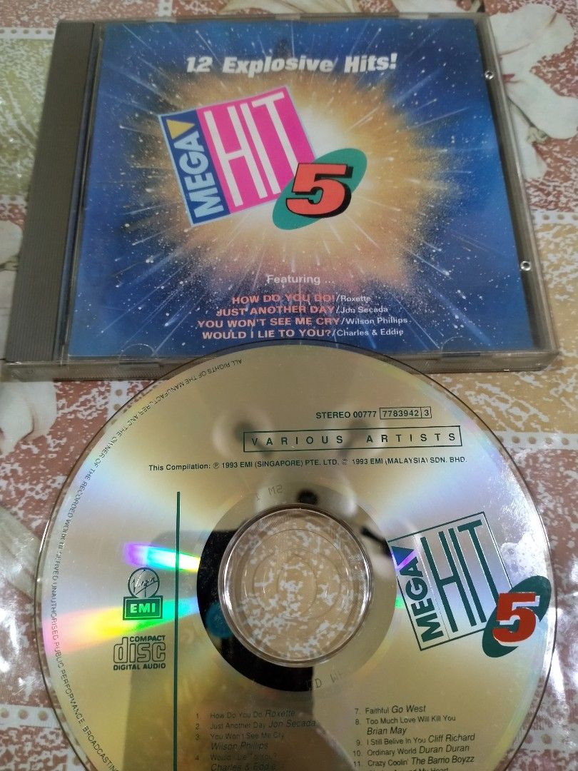 CD MEGA HIT 5 EMI 1993, Hobbies & Toys, Music & Media, CDs & DVDs on ...