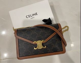 Sold - Celine WOC WALLET ON CHAIN TRIOMPHE IN TRIOMPHE CANVAS AND ...