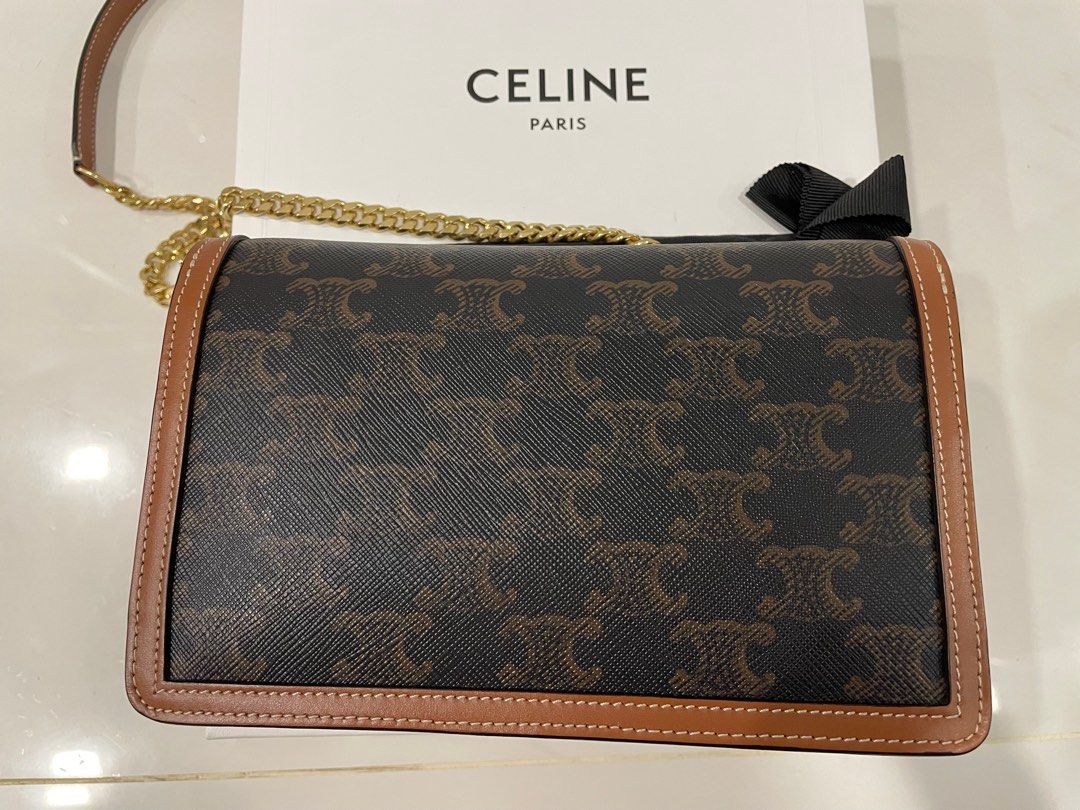 Sold - Celine WOC WALLET ON CHAIN TRIOMPHE IN TRIOMPHE CANVAS AND ...