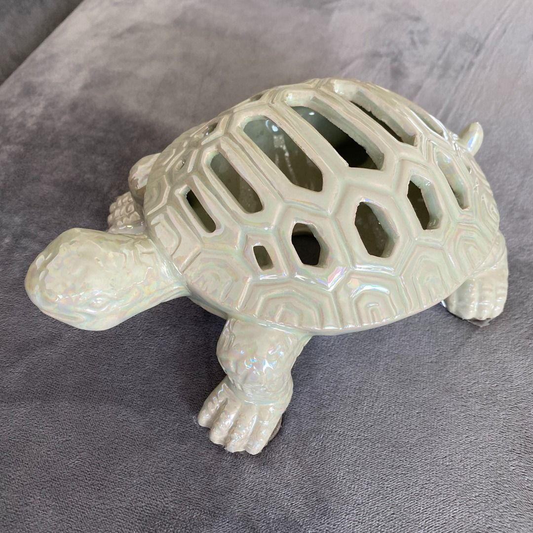 Ceramic Turtle Display Figurine Iridescent, Furniture & Home Living ...
