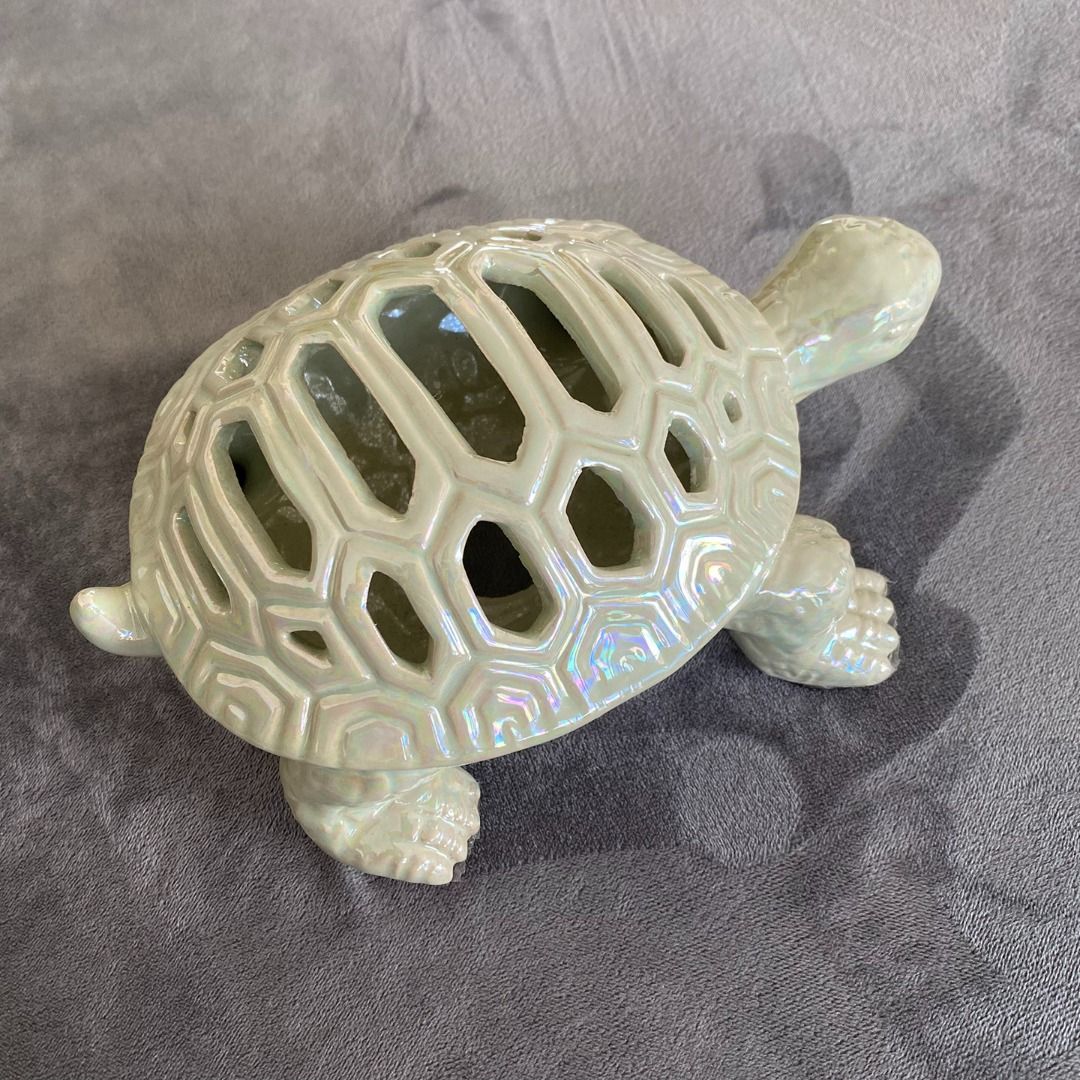 Ceramic Turtle Display Figurine Iridescent, Furniture & Home Living ...
