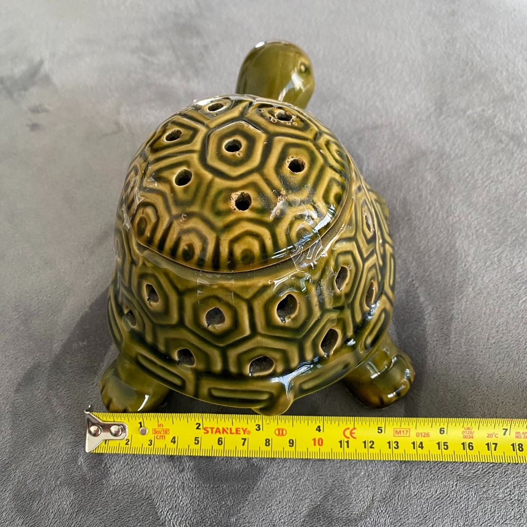Ceramic Turtle Display Figurine Moss Green, Furniture & Home Living ...