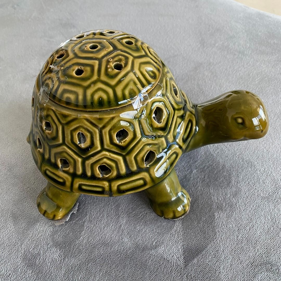 Ceramic Turtle Display Figurine Moss Green, Furniture & Home Living ...