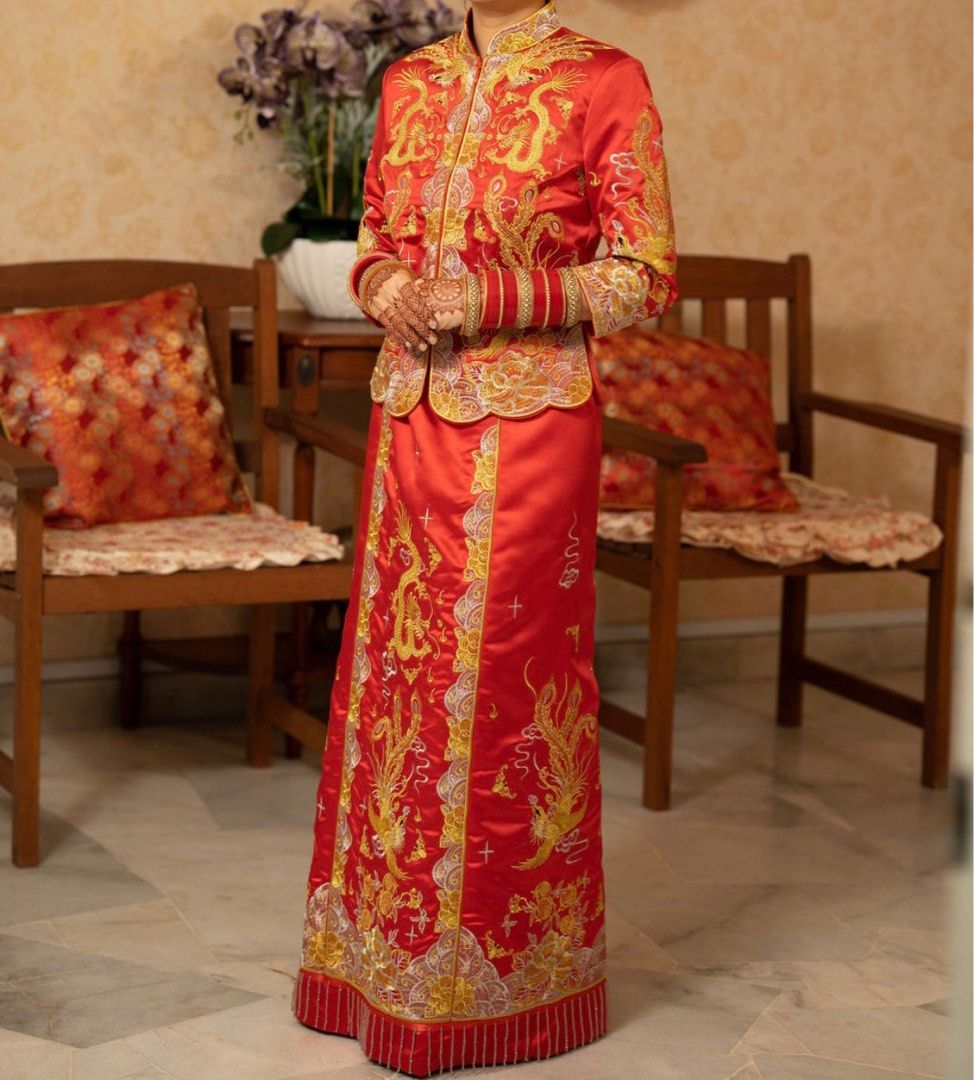Chinese traditional wedding Qua/Kwa, Women's Fashion, Dresses & Sets ...