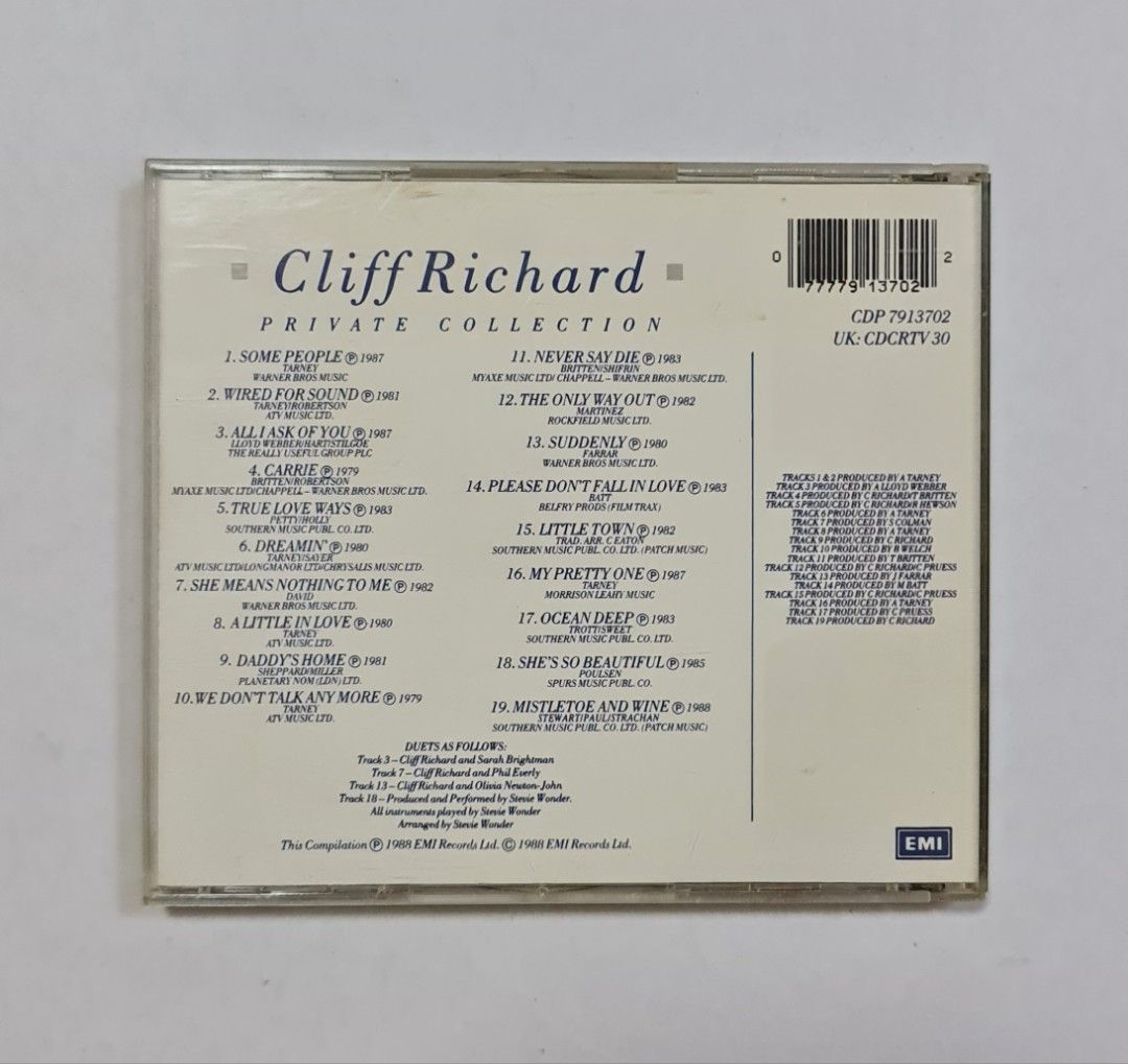 Cliff Richard CD, Hobbies & Toys, Music & Media, CDs & DVDs on Carousell