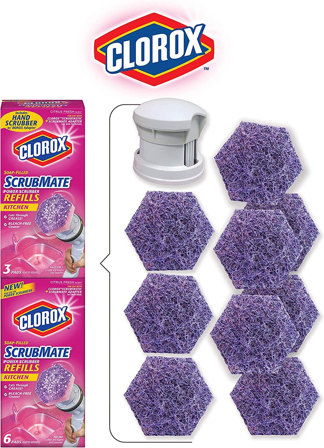 Clorox ScrubMate Handheld Kitchen Scrubber Combo Pack; Includes 9 ...