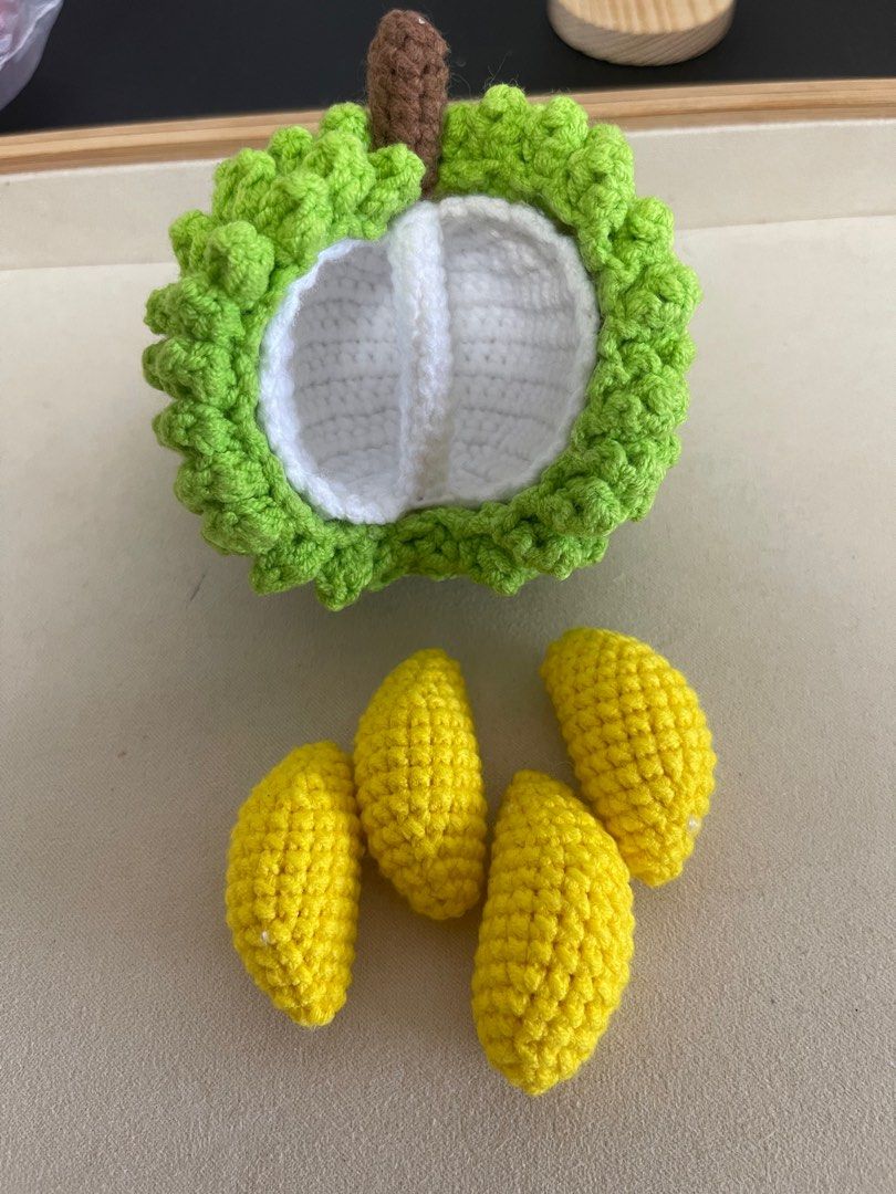 Crochet Durian, Hobbies & Toys, Stationery & Craft, Handmade Craft on ...