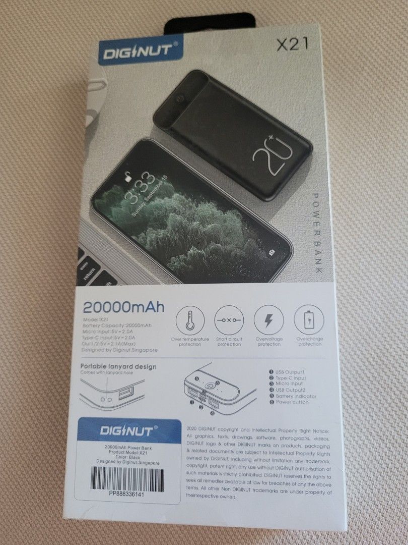 Diginut 20000mAh power bank x21, Mobile Phones & Gadgets, Other Gadgets ...