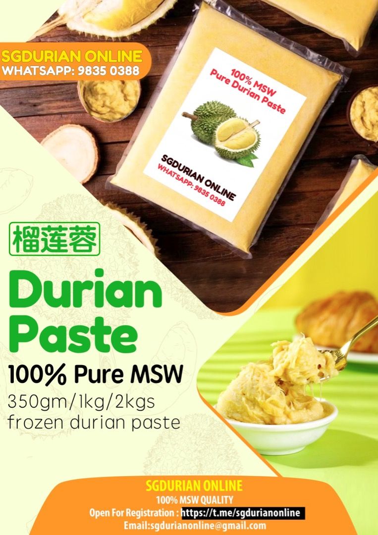Durian Paste Supplier, SG Durian Online, SGDurian Garden, Frozen Durian ...