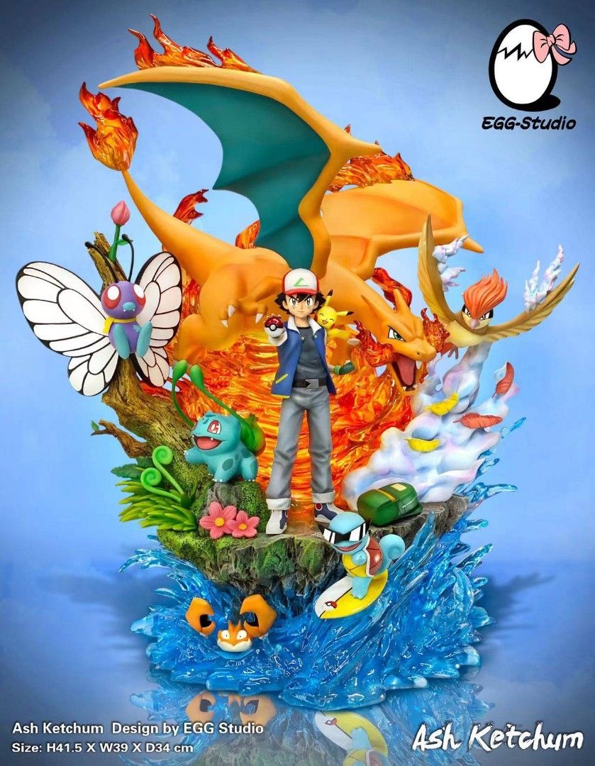 Egg Studio Ash Ketchum And his Pokemons Statue, Hobbies & Toys, Toys ...