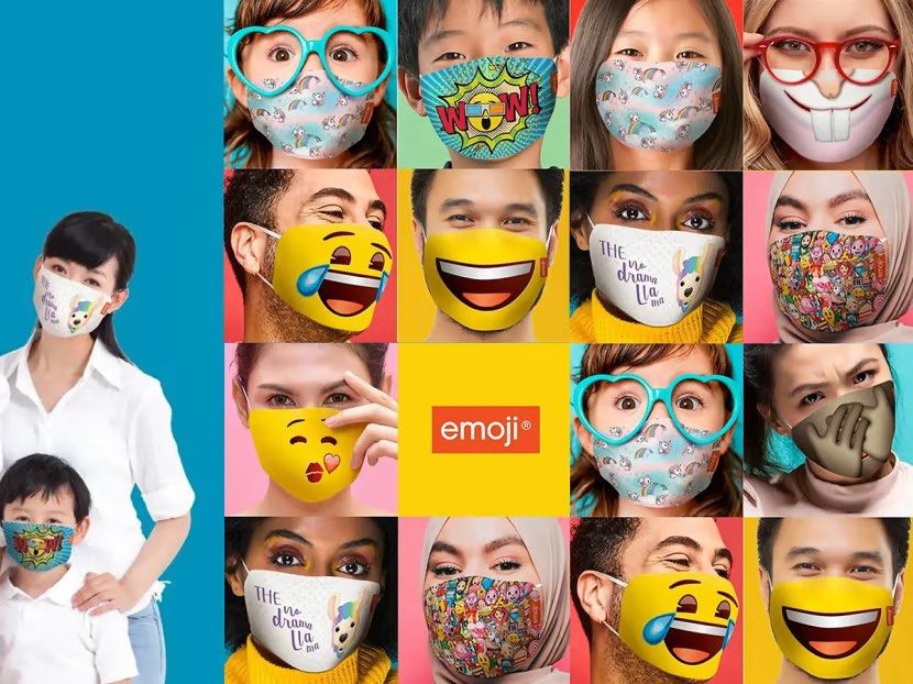 EMOJI Reusable Face Masks, Health & Nutrition, Face Masks & Face ...