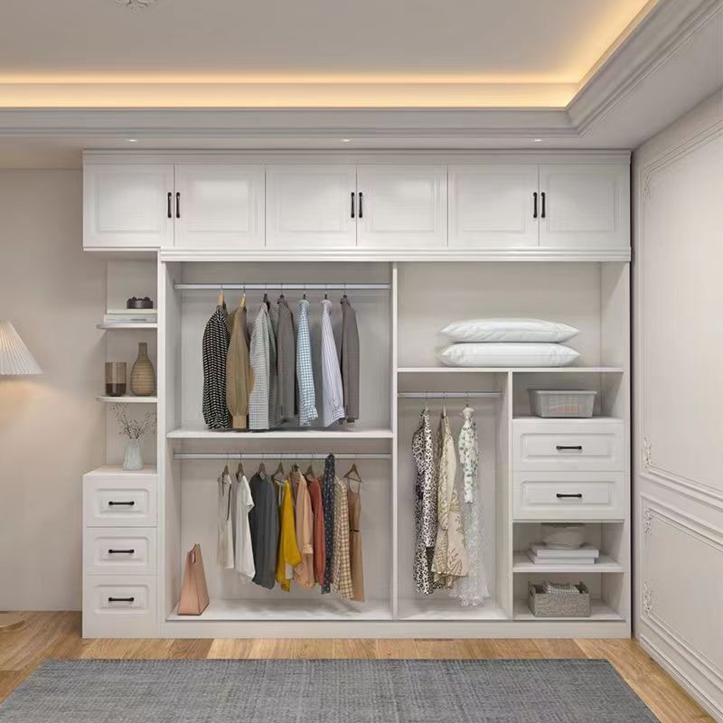 European wardrobe modern simple home bedroom children's solid wood ...