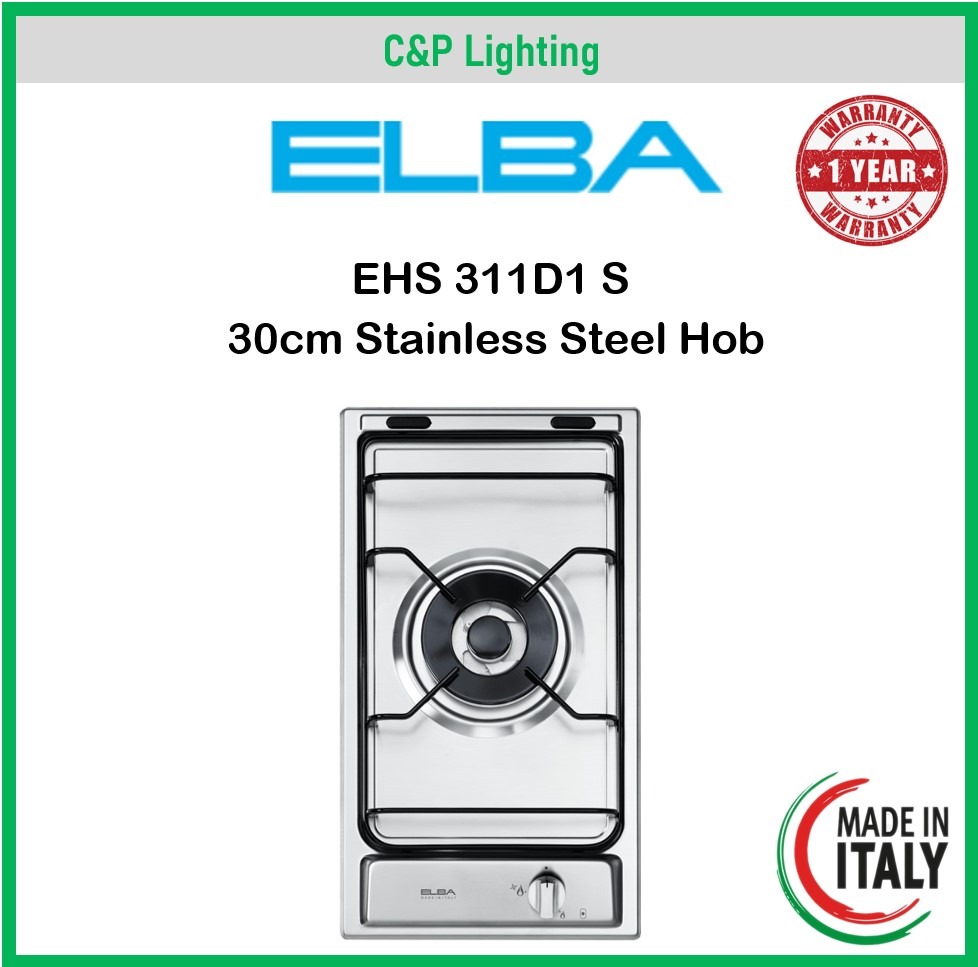 [Free Delivery] Elba 30cm Stainless Steel Single Burner Cooker Hob EHS ...