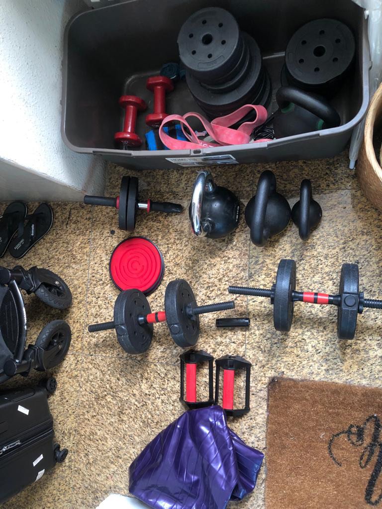 FULL home gym set, Sports Equipment, Exercise & Fitness, Weights ...