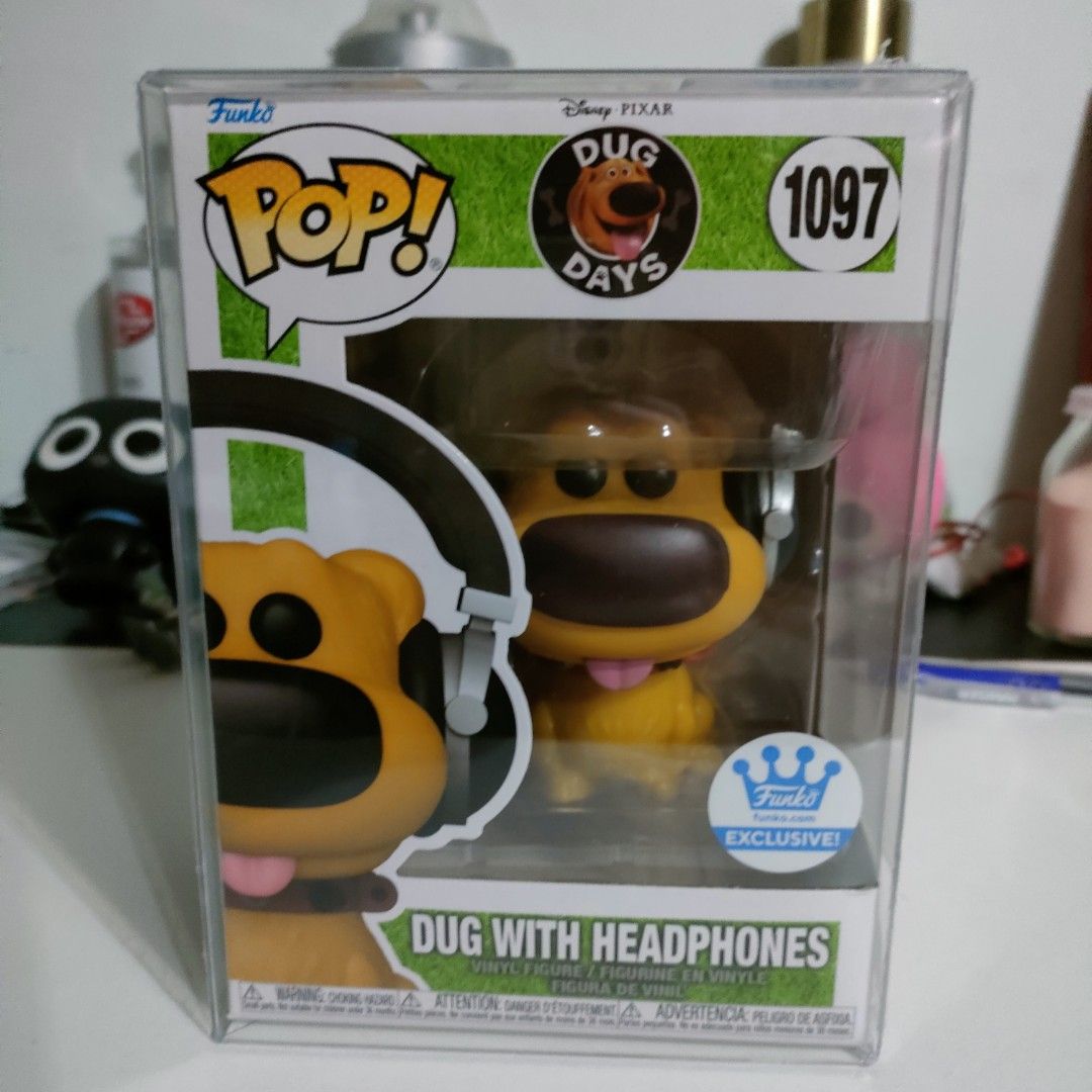 Funko Pop dug with headphone, Hobbies & Toys, Toys & Games on Carousell