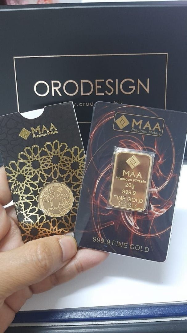 Gold Bar 20g MAA Precious Metal 999.9 Fineness Bar Emas 20gram ...