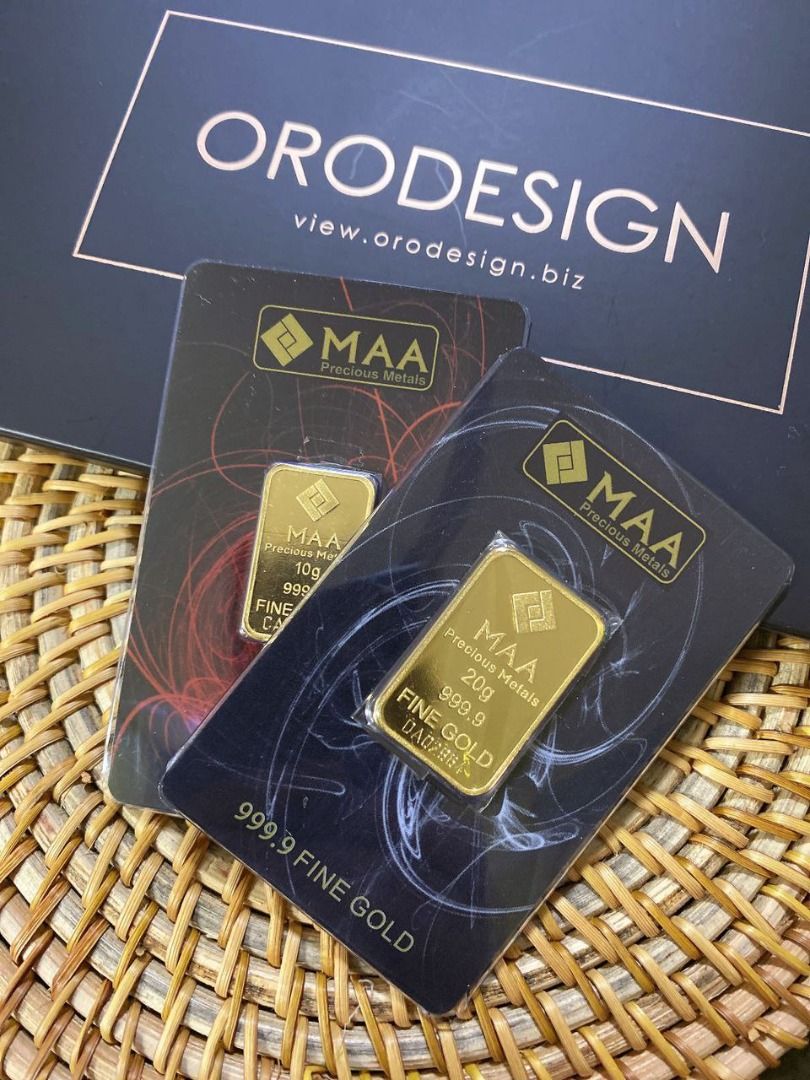 Gold Bar 20g MAA Precious Metal 999.9 Fineness Bar Emas 20gram ...