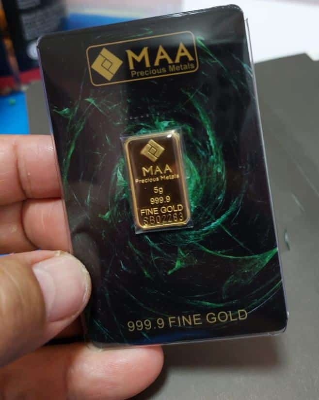 Gold Bar 5g MAA Precious Metal 999.9 Fineness Bar Emas 5gram Ketulinan ...