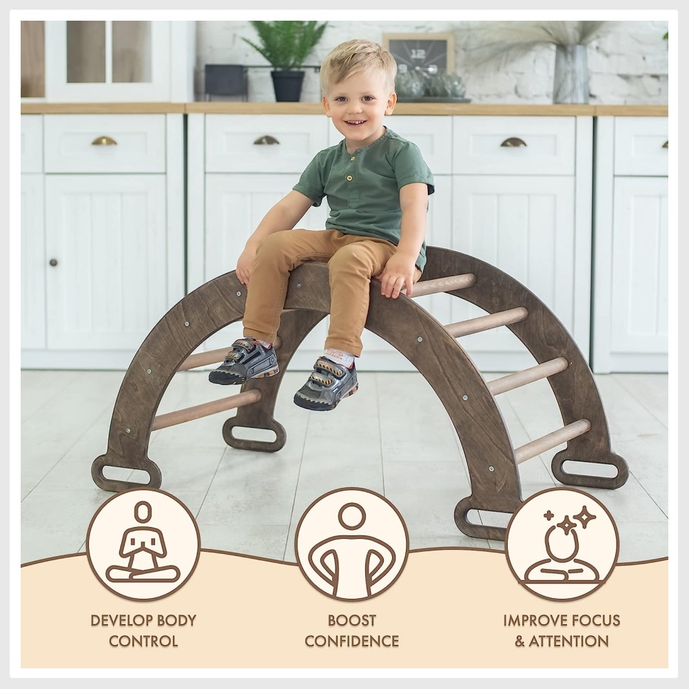 Goodevas Wooden Climbing Arch/Rocker - Outdoor/Indoor Kids Climber Play ...